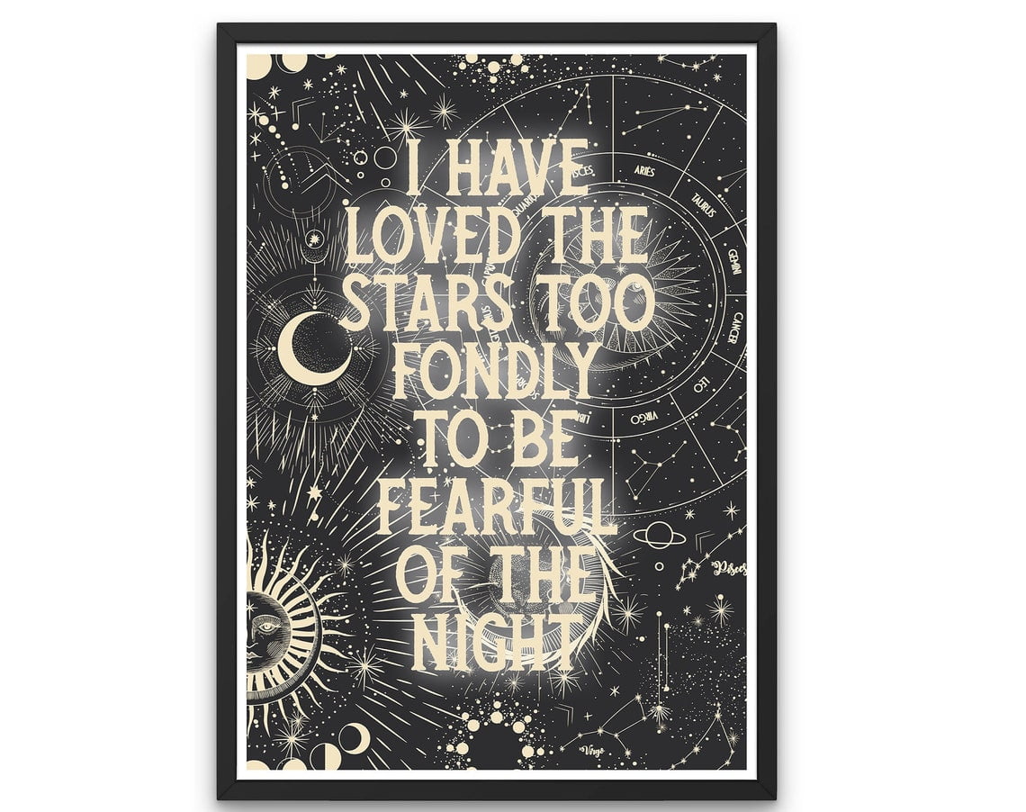Celestial Astrology Print - Mystical Print, Sun Moon And Stars, Zodiac ...