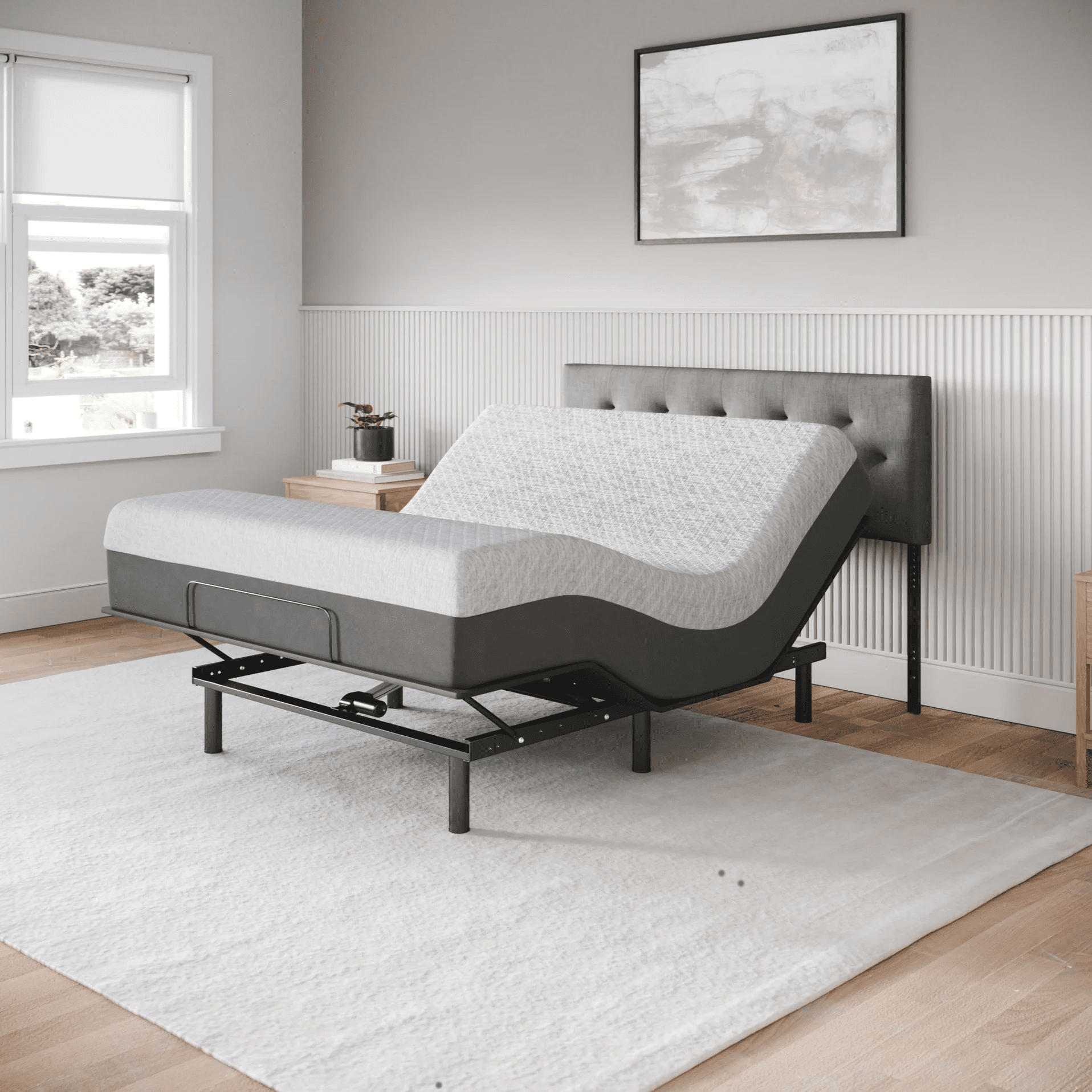 Celestial Aurora Adjustable Bed Base (Frame) + 12 inch Gel Memory Foam ...
