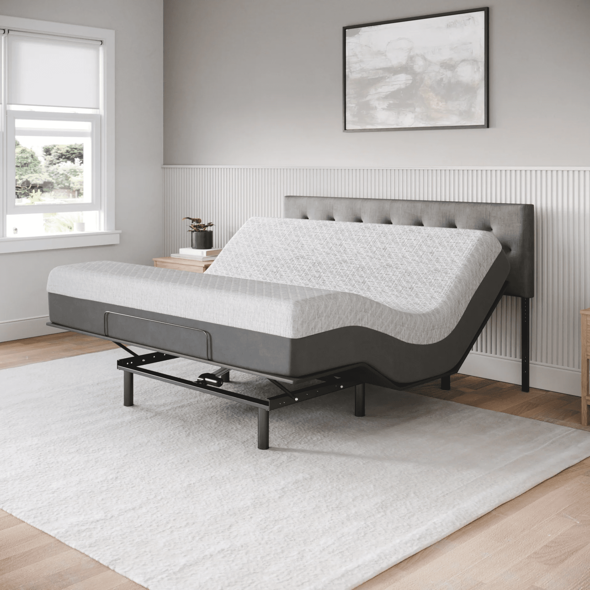 Celestial Aurora Adjustable Bed Base (Frame) + 8 inch Gel Memory Foam ...