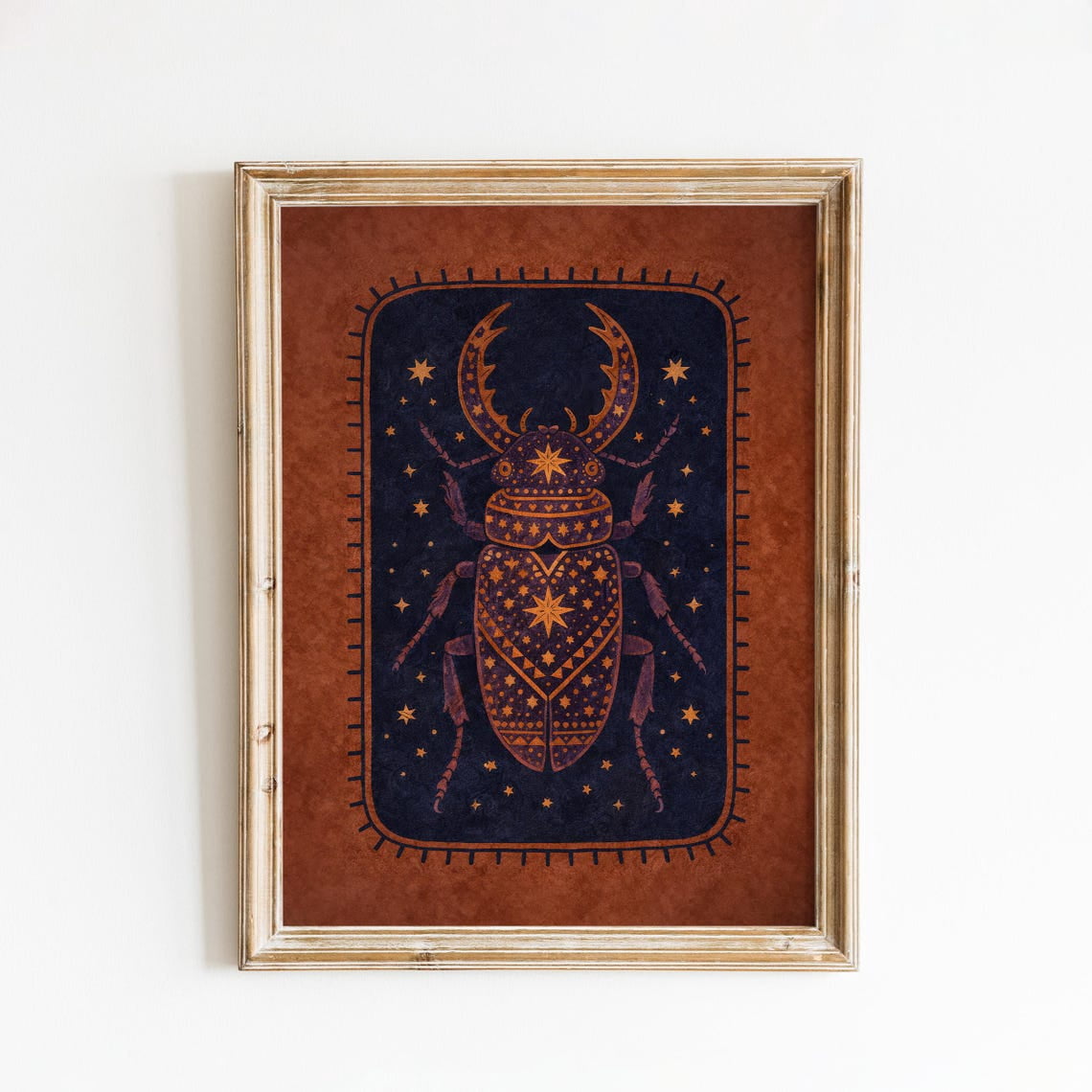 Celestial Beetle Wall Decor Mystical Night Insect, Stretched Canvas ...