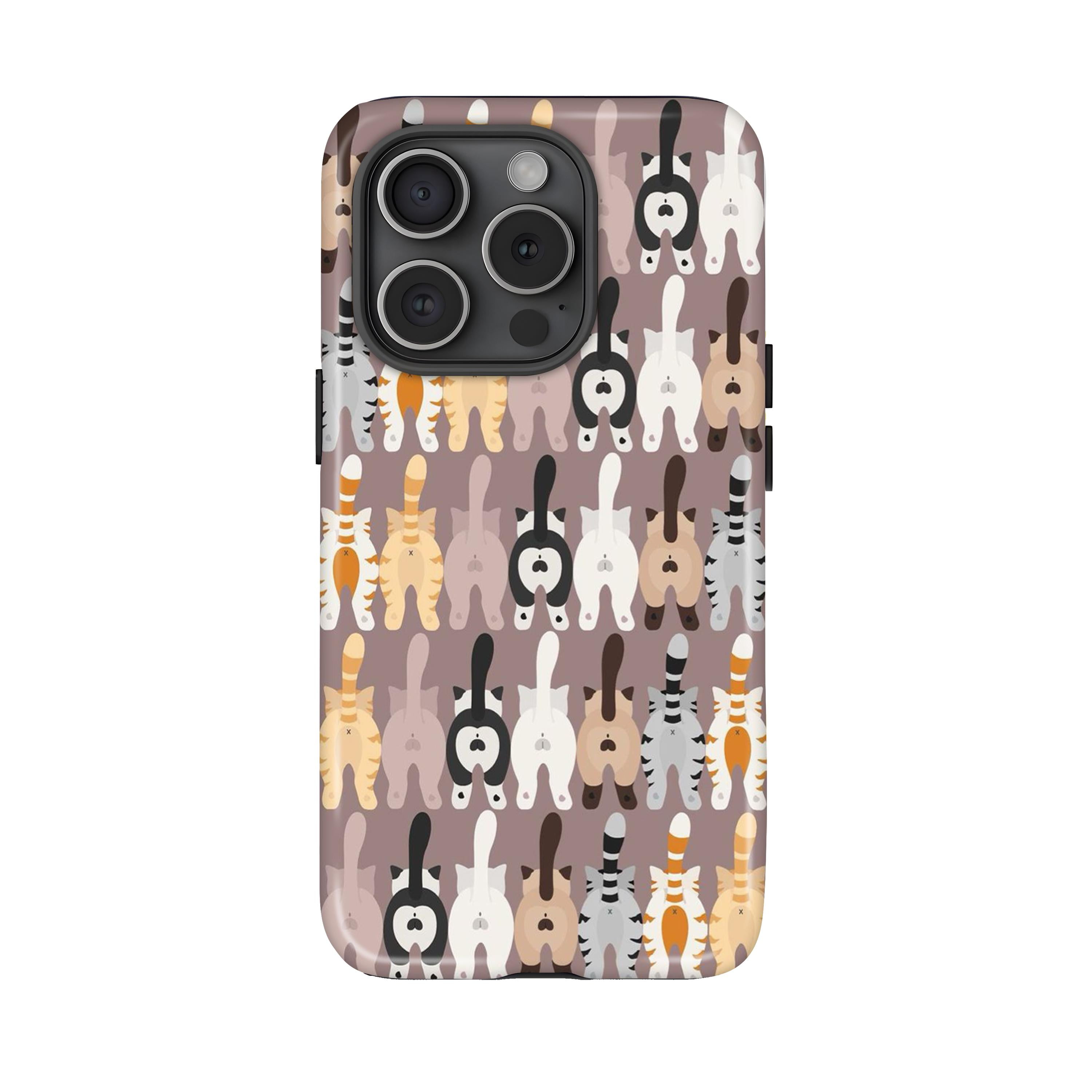 Funny Cat Pattern Phone Case Playful Feline Print for iPhone 17 11 12 ...