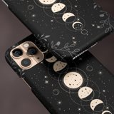 Celestial Black Moon Phases Galaxy Protective Phone Case 11 12 13 14 15 ...