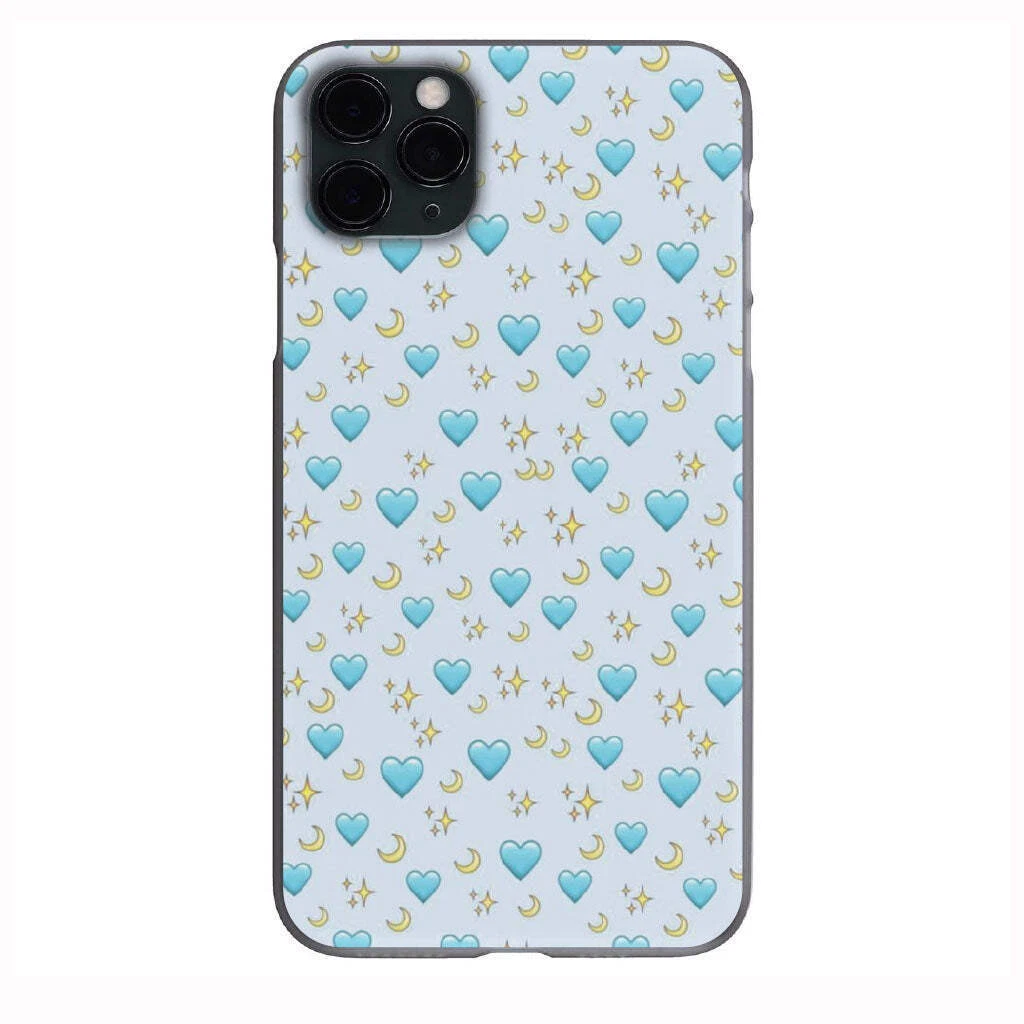 Celestial Blue Hearts with Stars and Moons Phone Case with iPhone 17 to ...