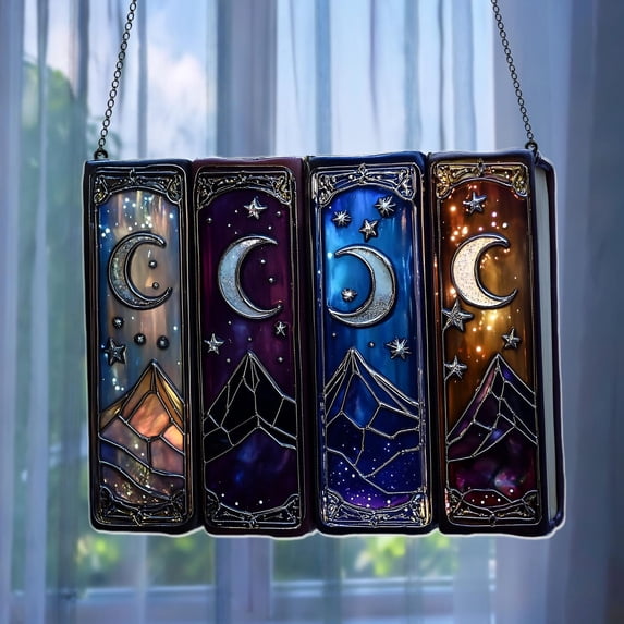 Celestial Book Suncatcher – Night Court Inspired Faux Stained Glass ...