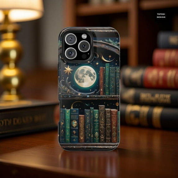 Celestial Bookshelf Witchy Spell Book Magnetic Tough Phone Case for ...