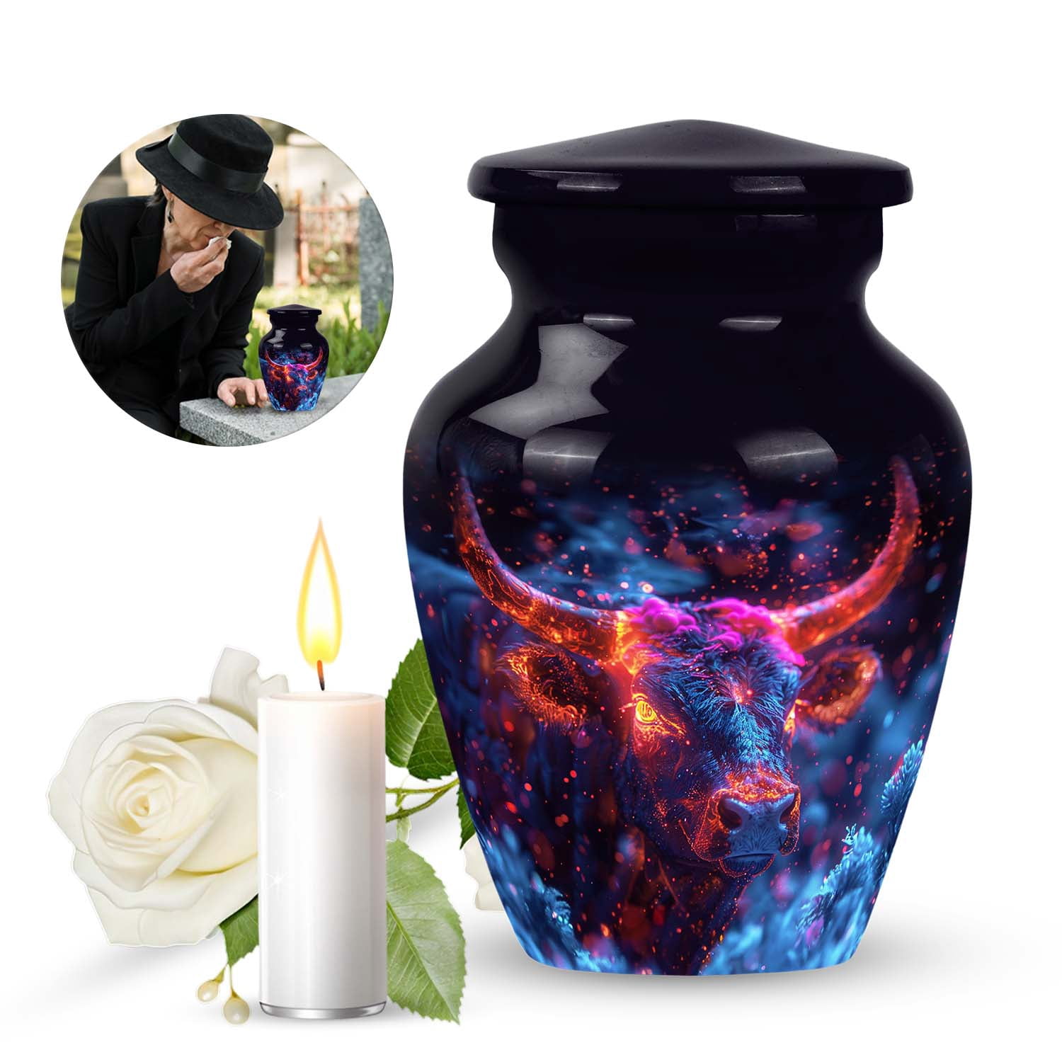 Celestial Bull Majesty Adult Urns For Human Ashes - Cremation Keepsake ...
