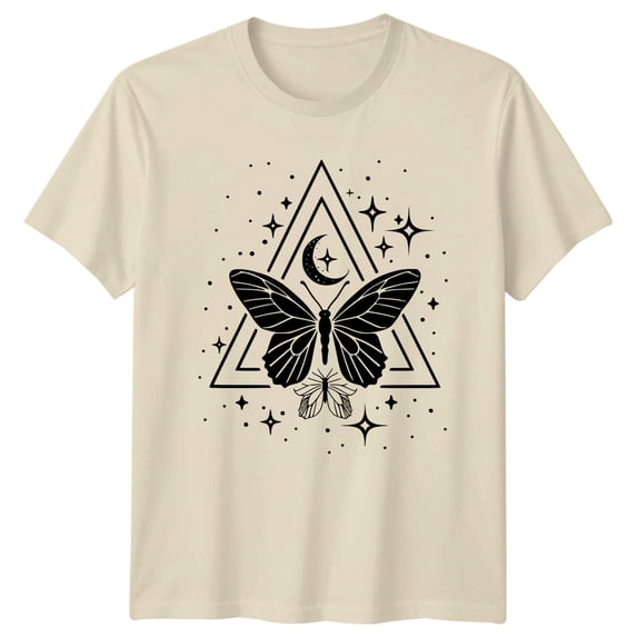Celestial Butterfly Moon Stars Graphic Magic Witchy T-Shirt - Walmart.com