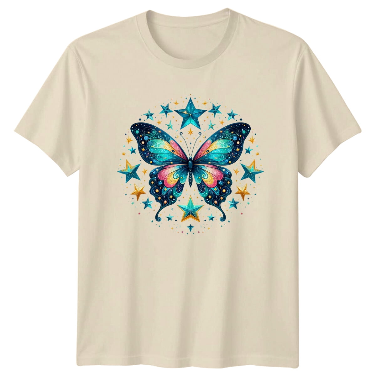Celestial Butterfly Starry T-Shirt, Magic Graphic Tee - Walmart.com