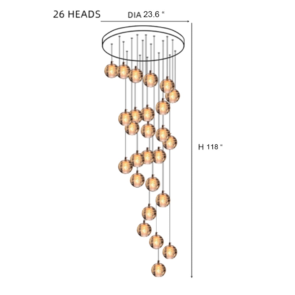 Celestial Cascade Crystal Chandelier Stairwell Pendant Lighting LED ...