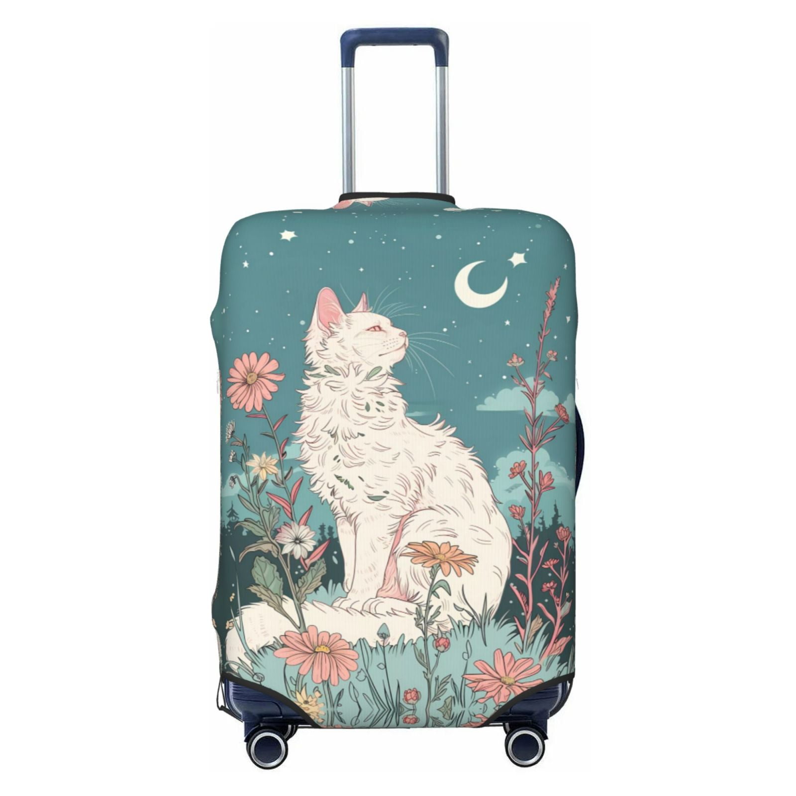 Celestial Cat And Flowers Luggage Covers Protector, Scratch Resistant ...