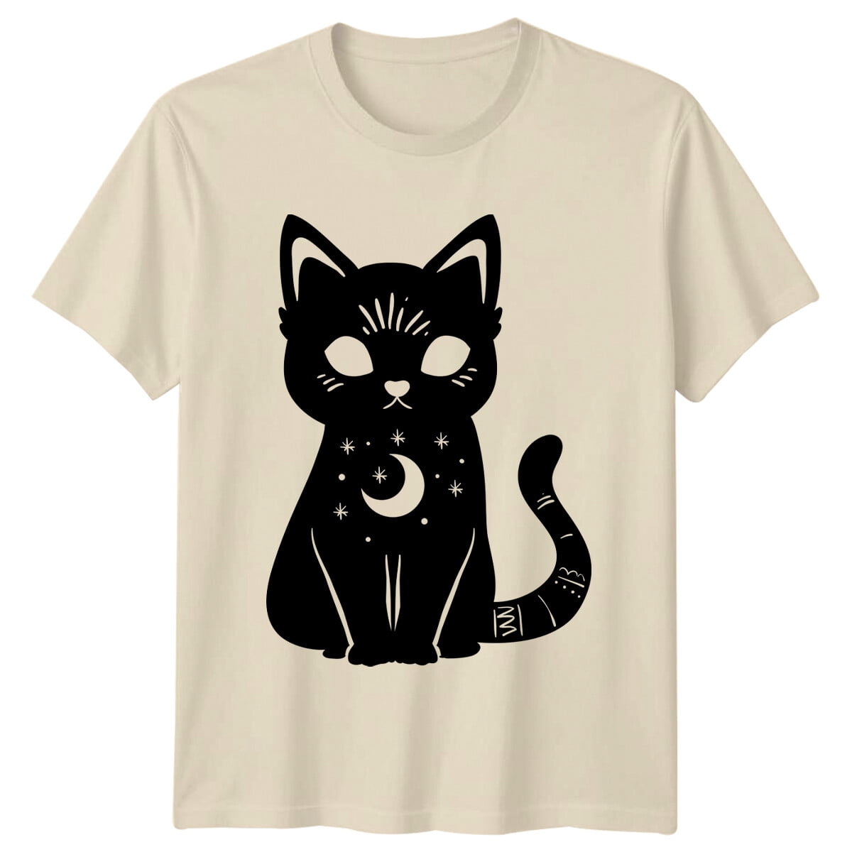 Celestial Cat Moon Stars T-Shirt Magic Witchy Kitten Tee All Size S-5XL ...