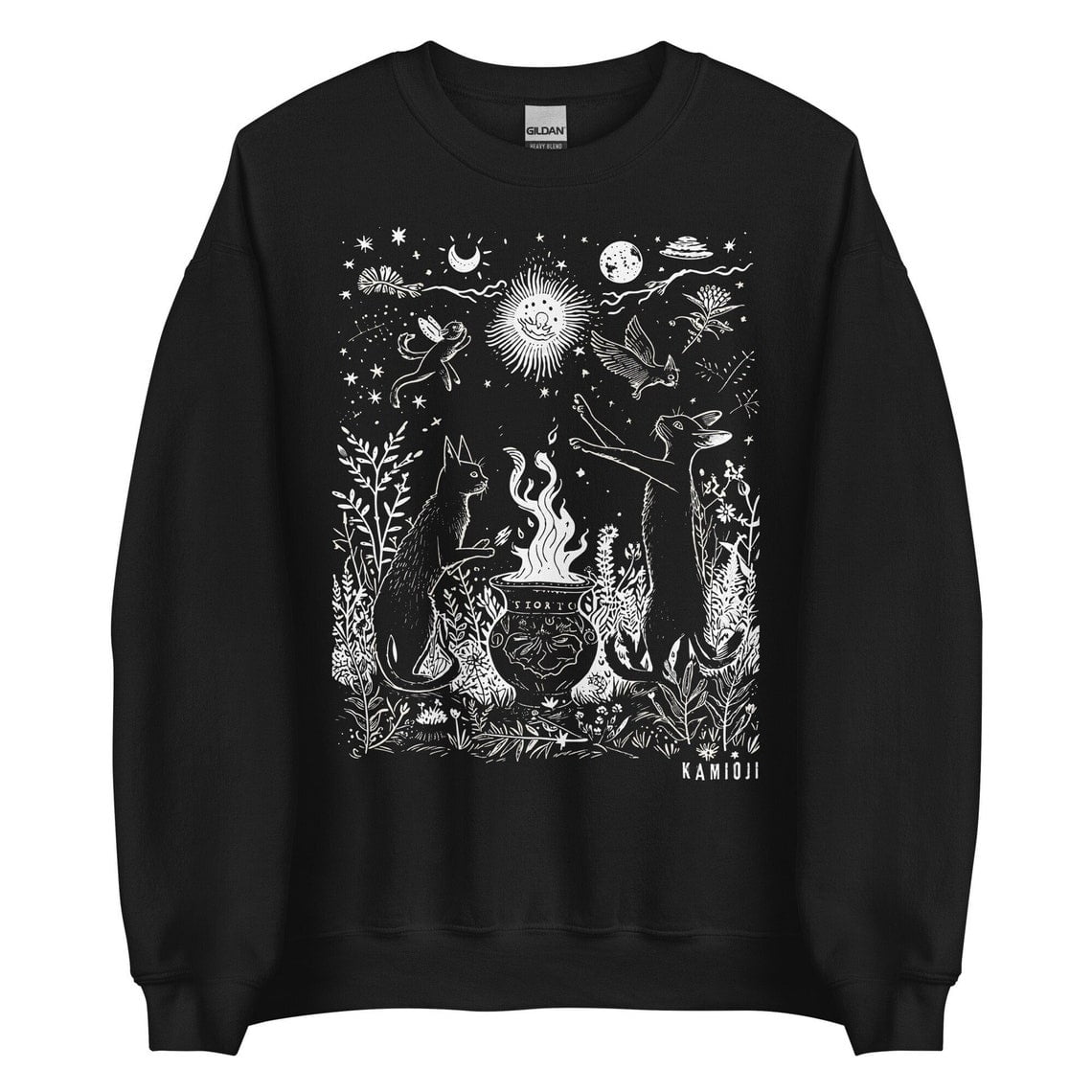 Celestial Cat Witch Dark Cottagecore Weirdcore Abstract Art Goth ...