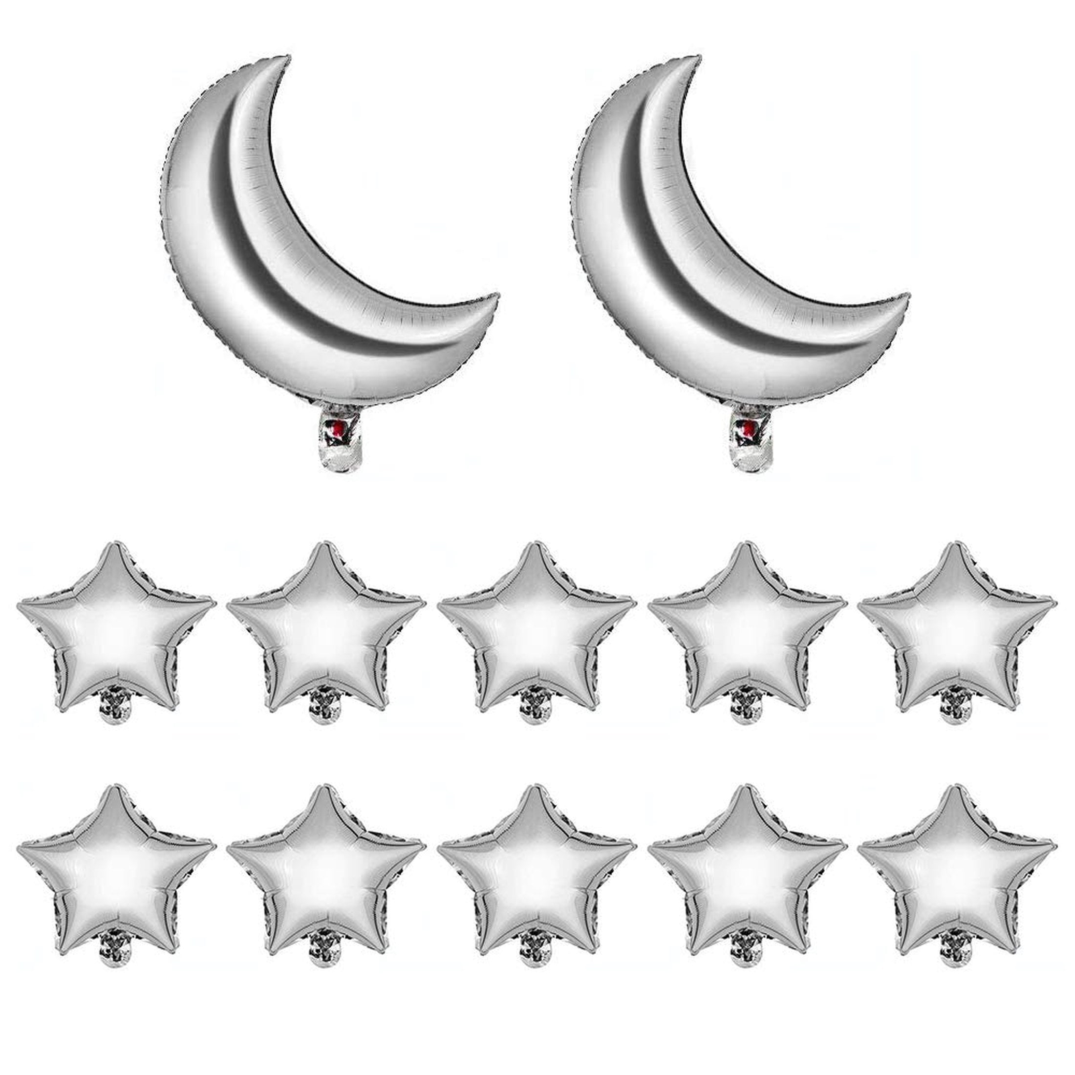 Celestial Celebration Balloon Set - 12 Large Moon and Star Mylar ...