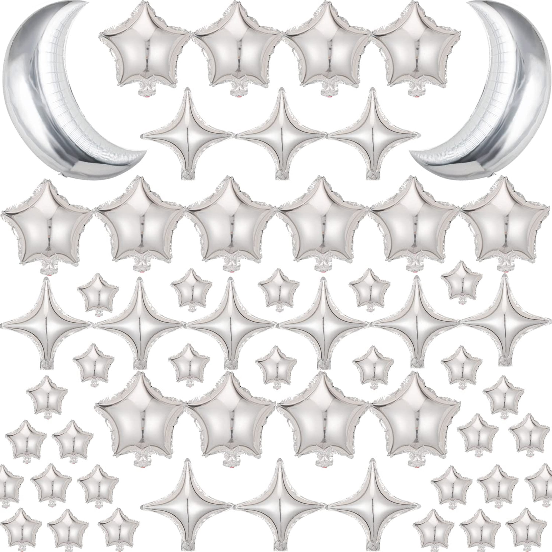 Celestial Celebration Balloon Set - 52 Pcs of 36" Large Moon and Star ...