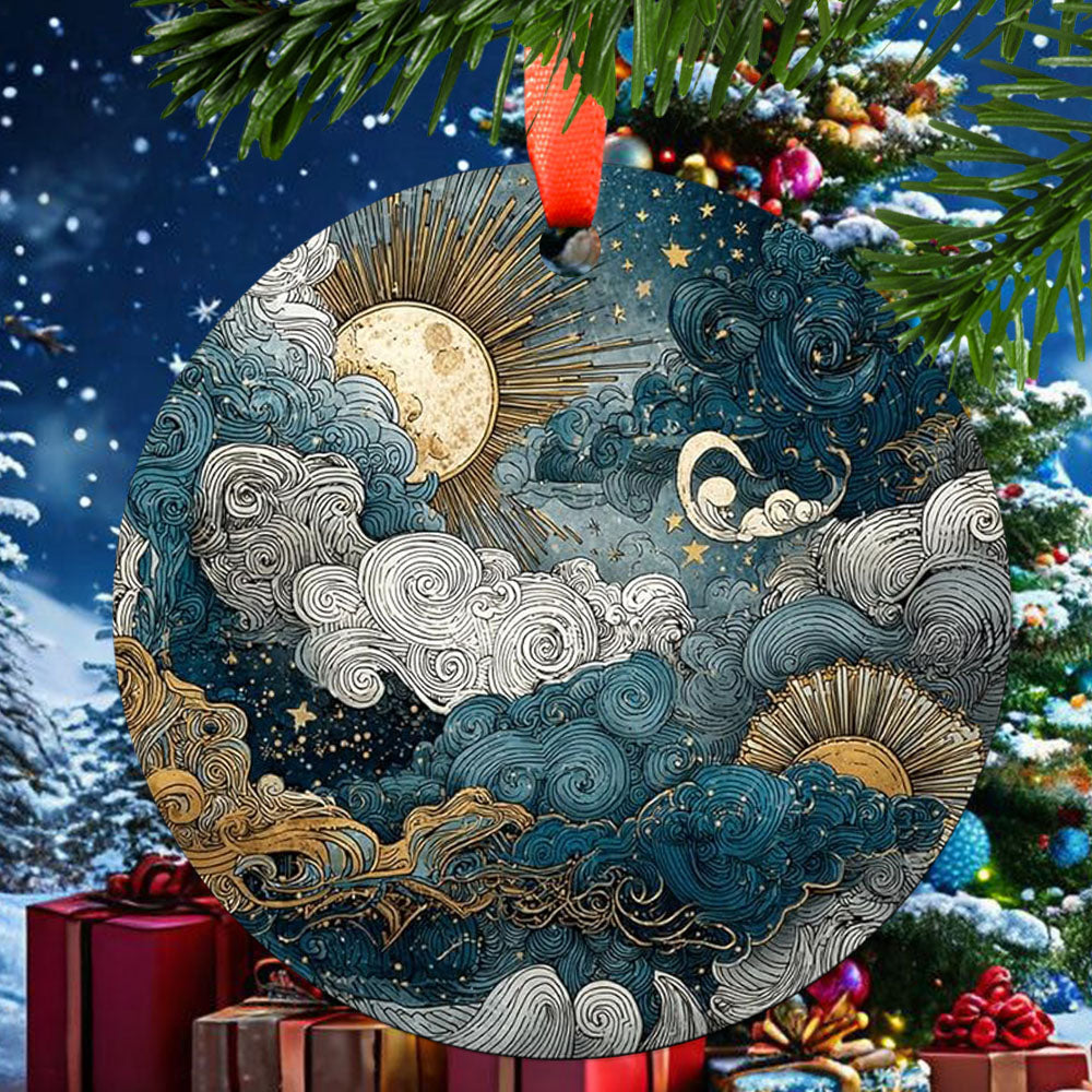 Celestial Christmas Ornament, Ceramic/Acrylic Ornament, Love Day Home ...