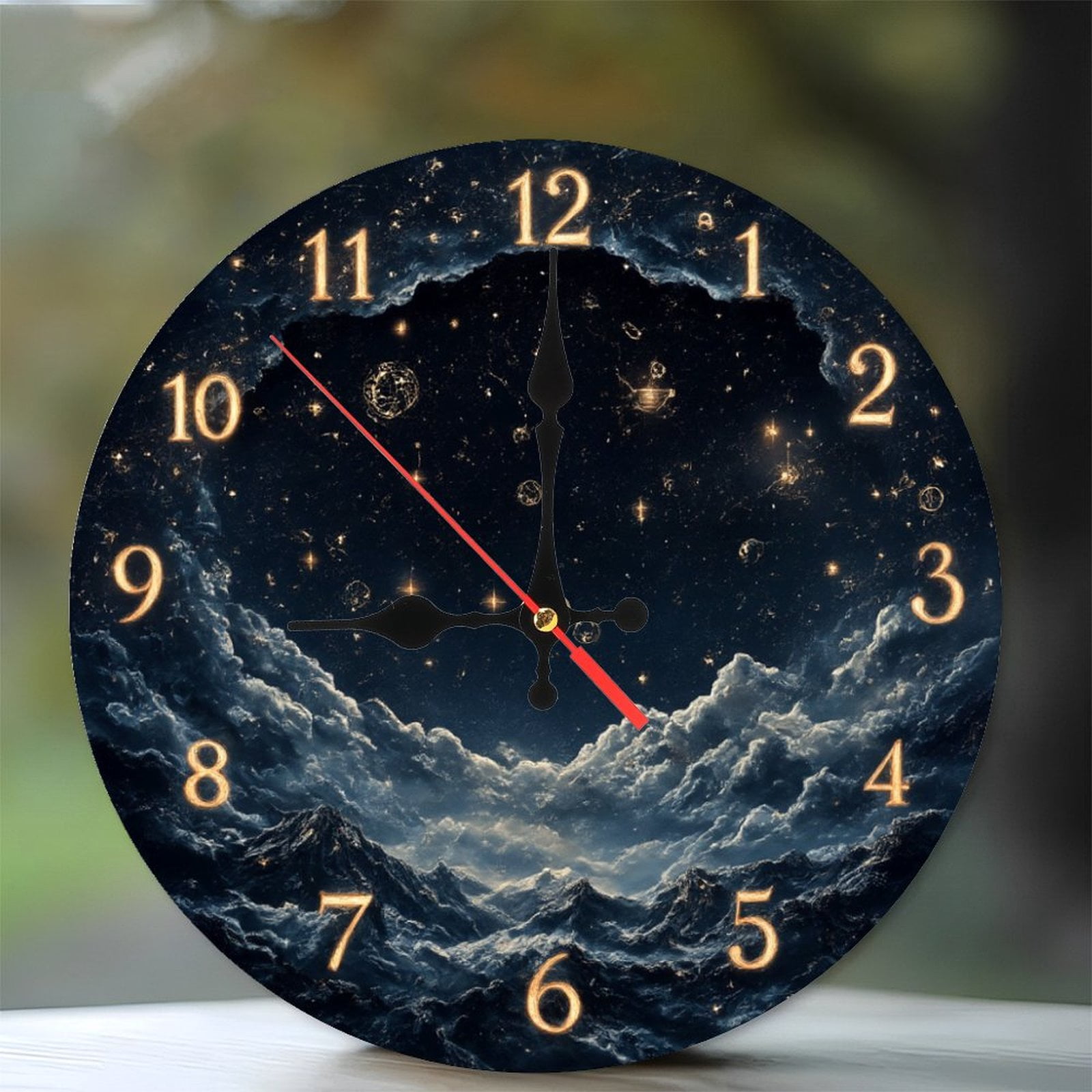 Celestial Clock Starry Cloudscape Night Sky Art Print Poster 10-Inch ...