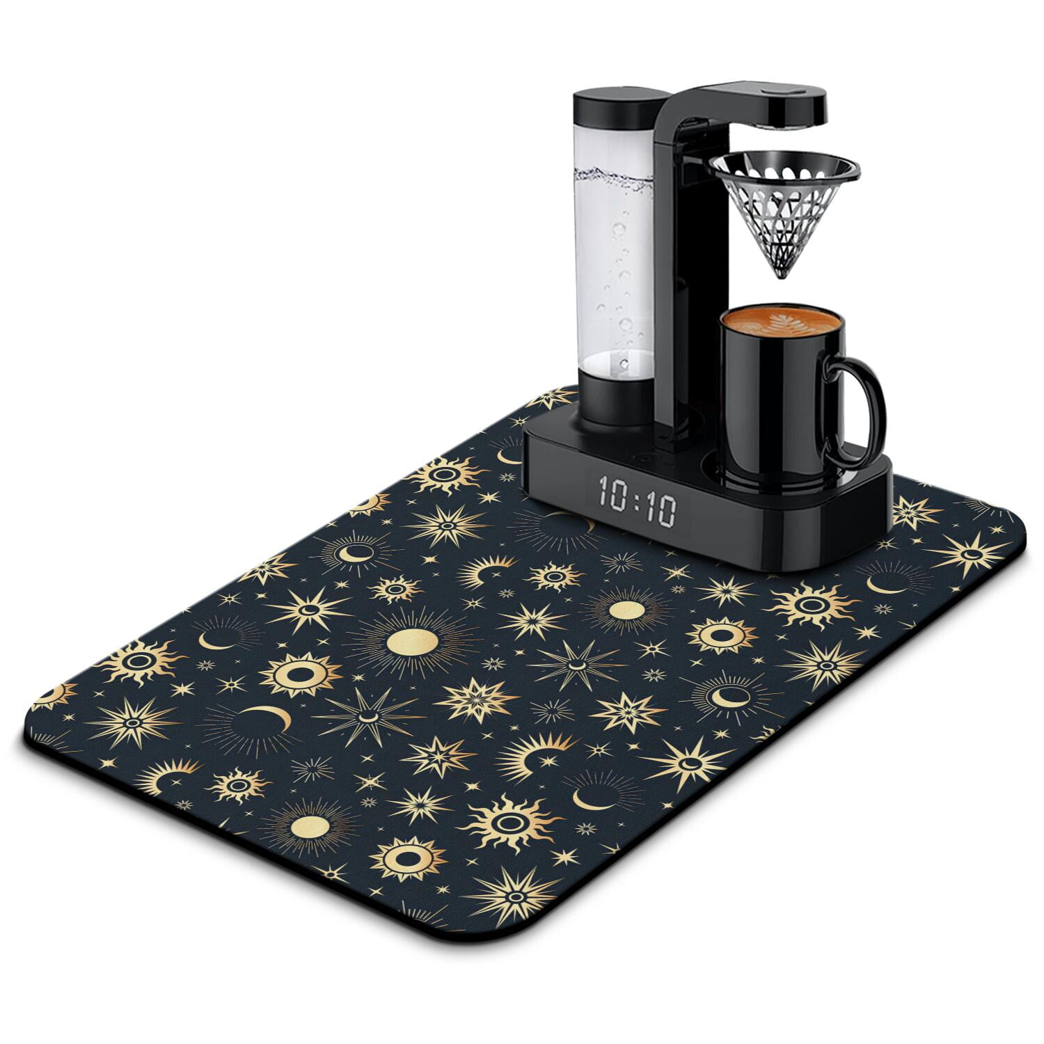 Celestial Coffee Maker Mat - Boho Starry Night Absorbent Coffee Bar Mat ...