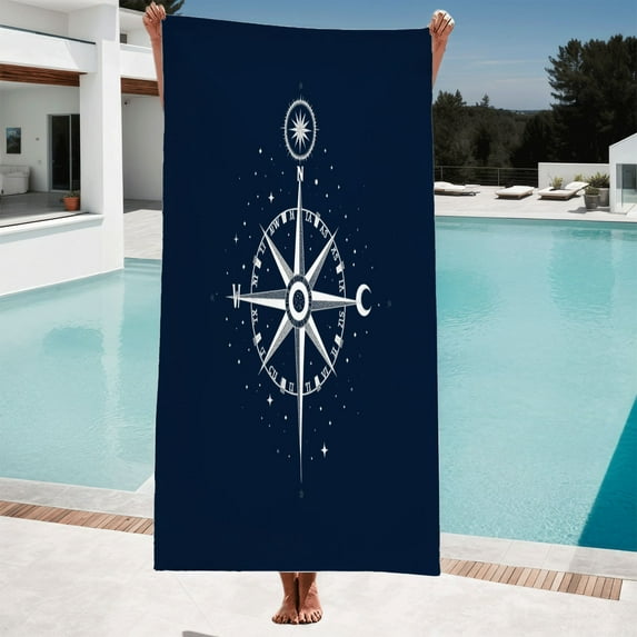 Celestial Compass Design Beach Towel - Stylish Bath & Pool Towel with ...