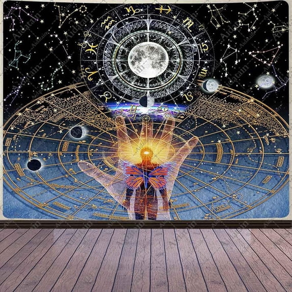 Celestial Constellation Wall Tapestry, Witchy Astrology Space Design ...