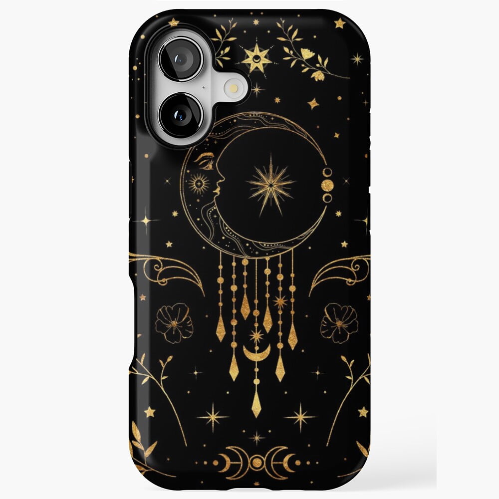 Celestial Crescent Moon Floral Phases Compatible Phone Case for iPhone ...