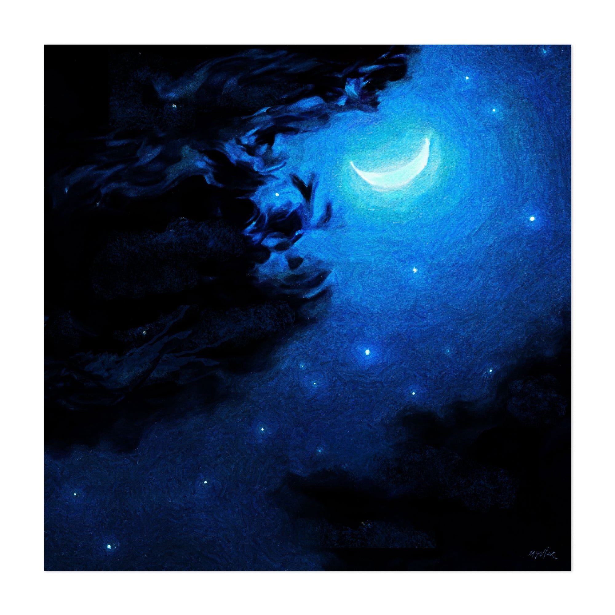 Celestial Dance - Digital Art Night Sky Moon Stars Space Fantasy ...