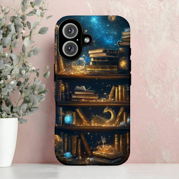 Celestial Dragon Bookcase Fantasy Galaxy Pattern with iPhone 17 11 12 ...