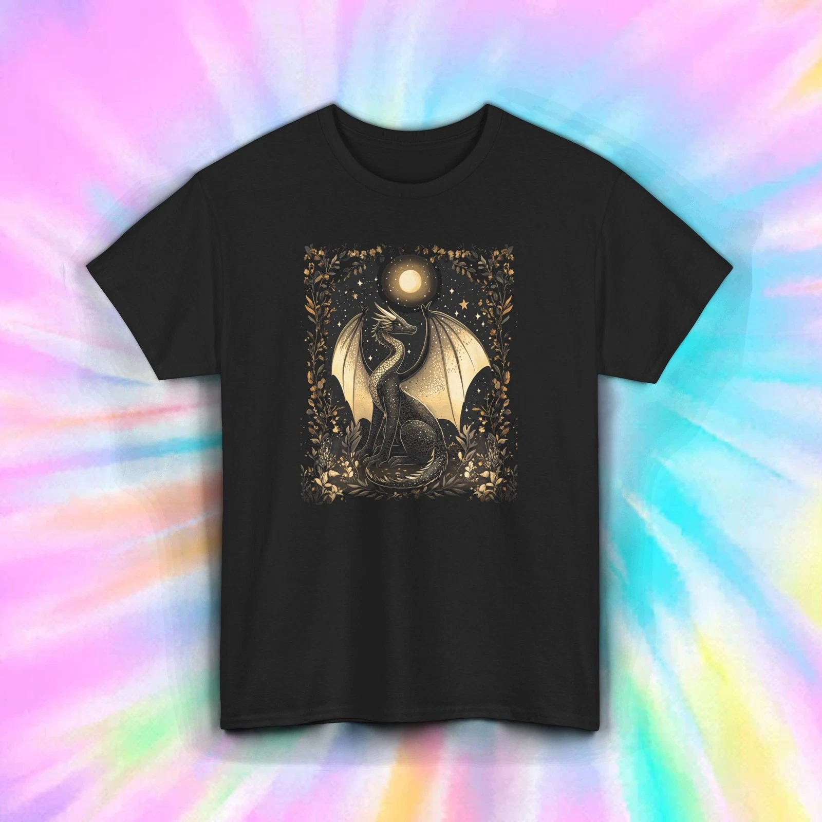 Celestial Dragon Fantasy Moon Stars Gothic Magic Mythical Creature ...