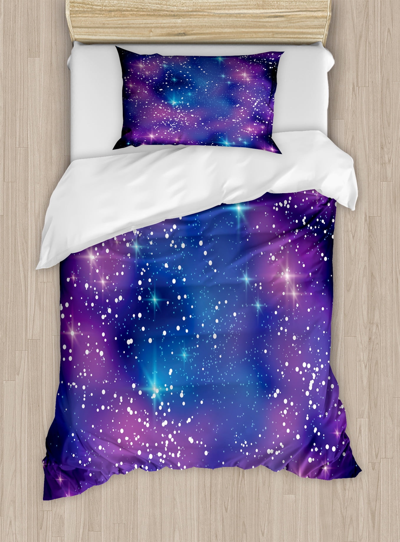 Celestial Duvet Cover Set, Outer Space Galaxy Dreamy Stars Andromeda ...