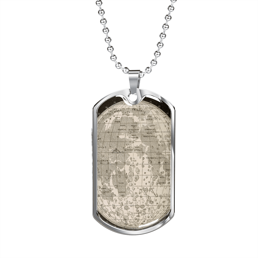 Celestial Earth Globe Necklace Stainless Steel or 18k Gold Dog Tag 24 ...