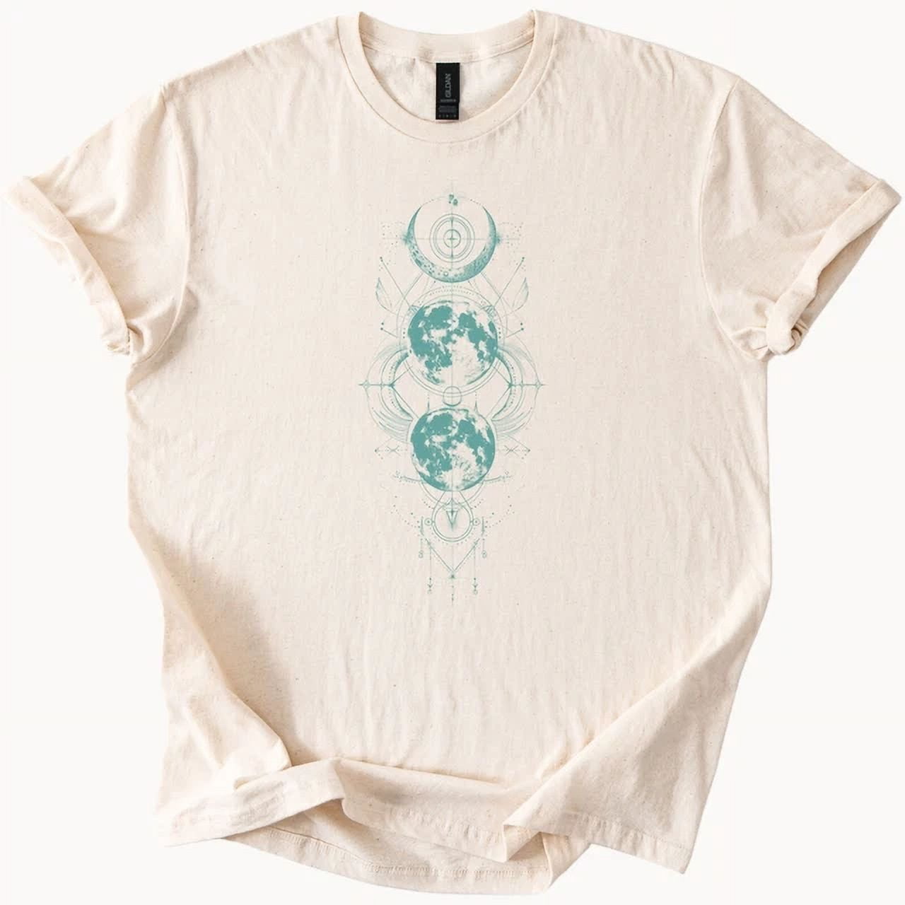 Celestial Earth Moon Phase Shirt Boho Spiritual Sacred Geometry Design ...