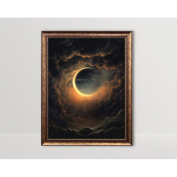 Celestial Eclipse, Dark Aesthetic, Solar Lunar Eclipse Vintage, Gothic ...