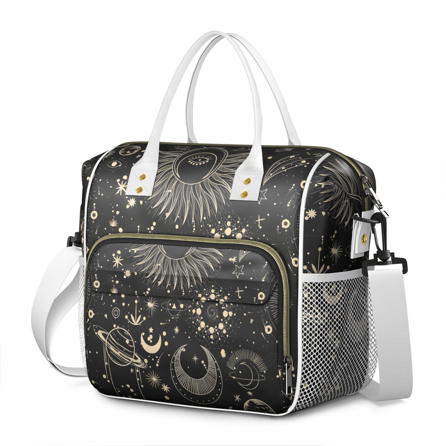 Celestial Eclipse and Solar Pattern Insulated Lunch Bag, Large ...