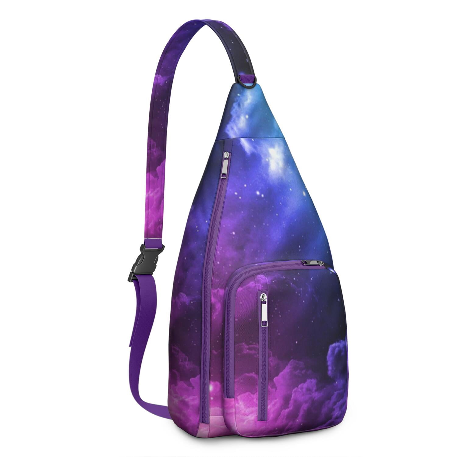 Celestial Explorer Chest Bag - Moon Phase & Nebula Print (Adjustable Strap) - Walmart.com