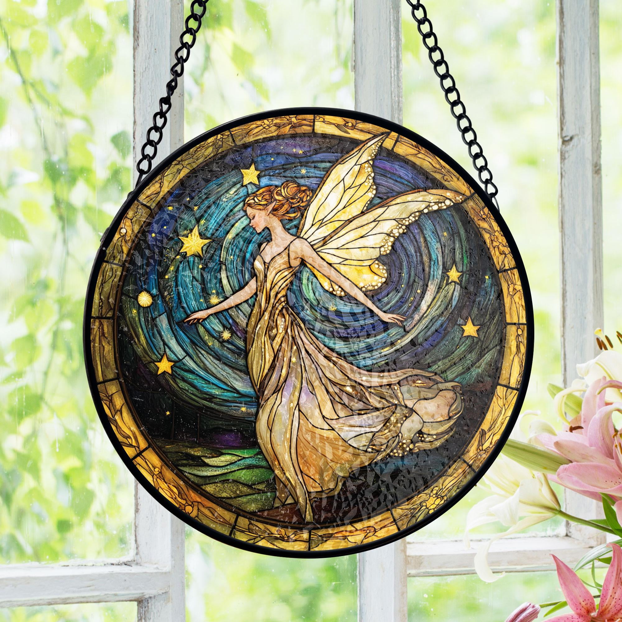 Celestial Fairy Stained Glass Suncatcher, Gift For Spiritual Friend ...