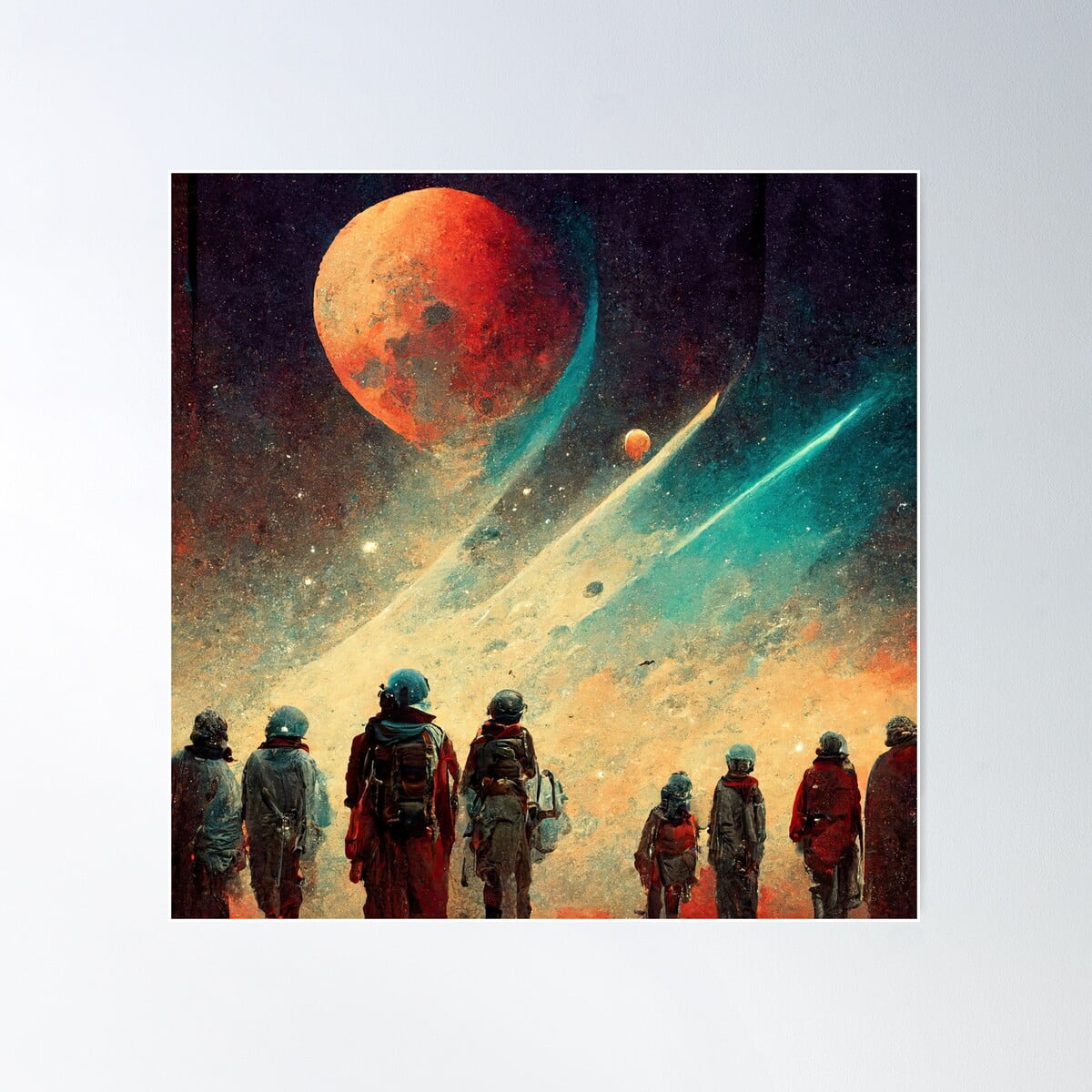 Celestial Figures Poster Wall Art, Modern Wall Decor For Living Room ...