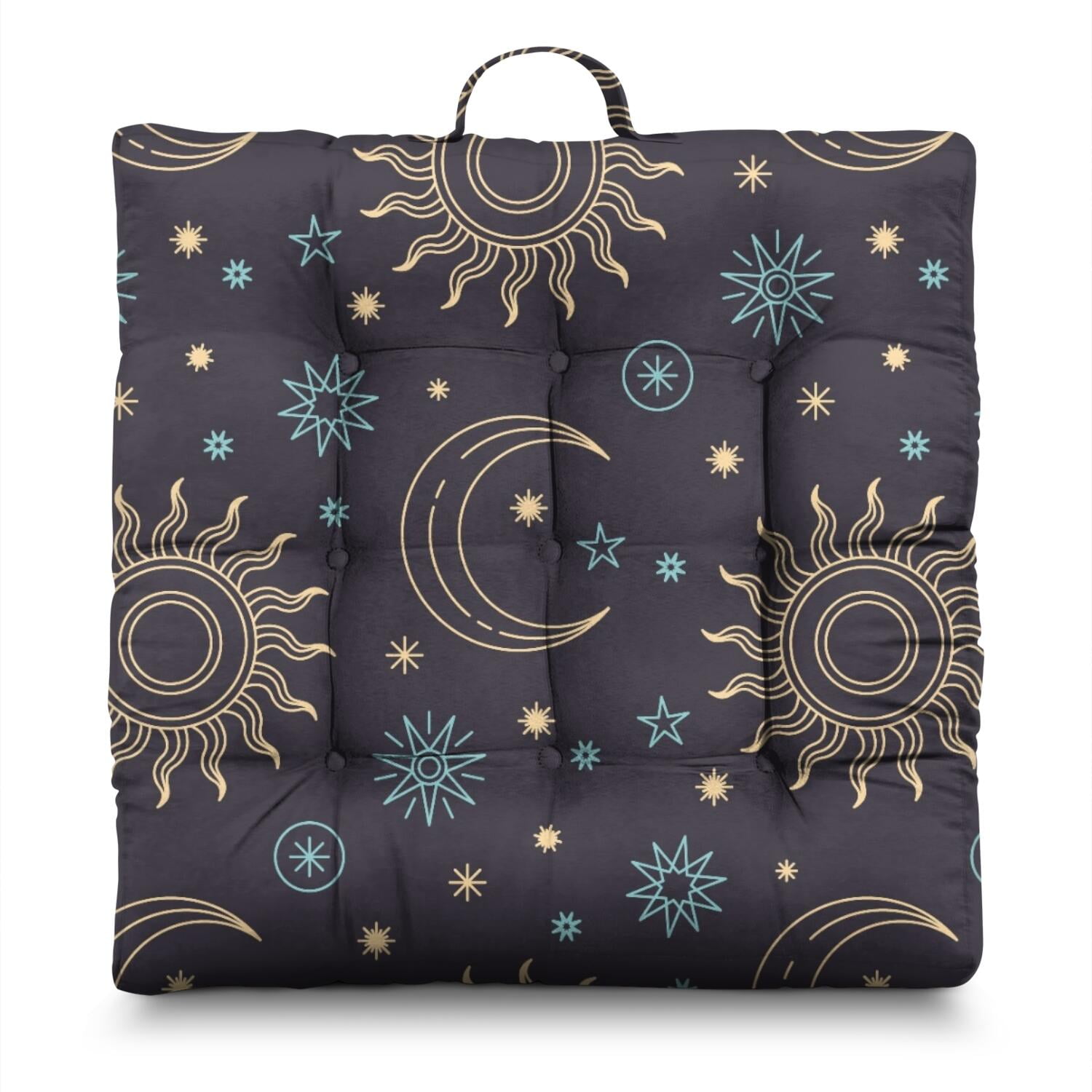 Celestial Floor Pillow Oversized Gothic Meditation Cushion with Starry ...