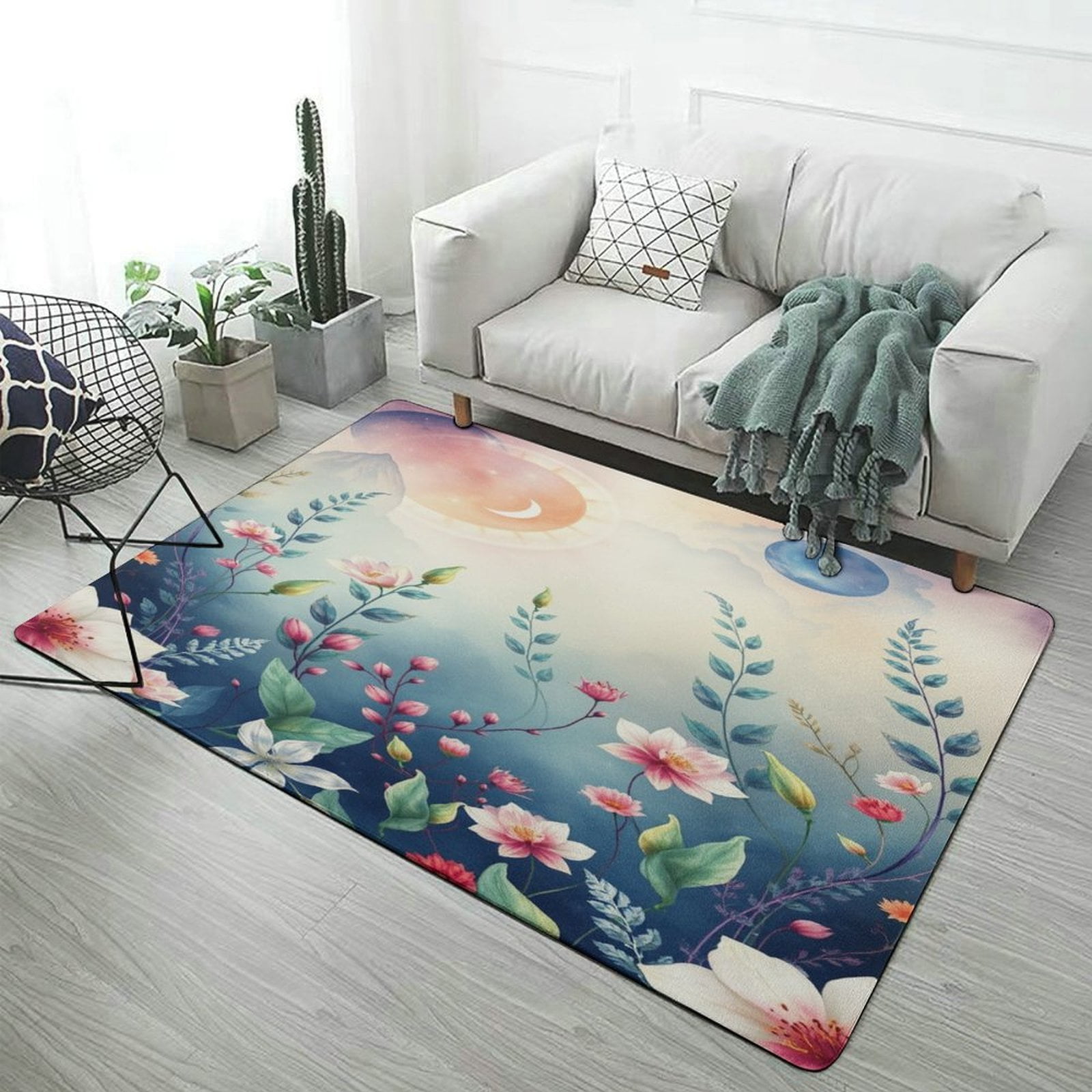 Celestial Floral Dreamscape Carpets for Living Room Luxury Rations Sofa ...