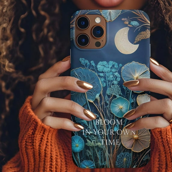 Celestial Floral Moon Wildflower Phone Case with iPhone 17 to 11 Pro ...