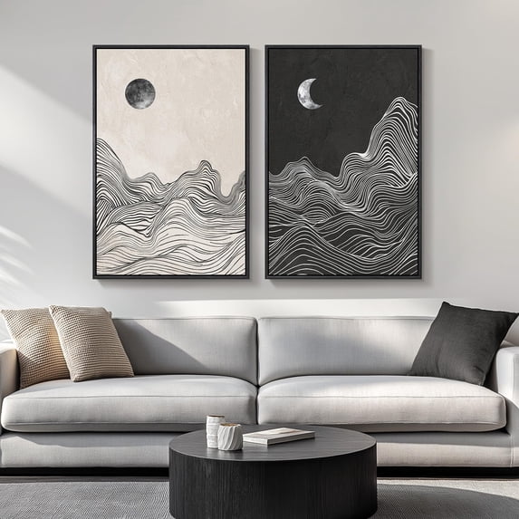 Celestial Flow 24" W x 36" H x 2Pcs Canvas Art Prints Wall Decor ...