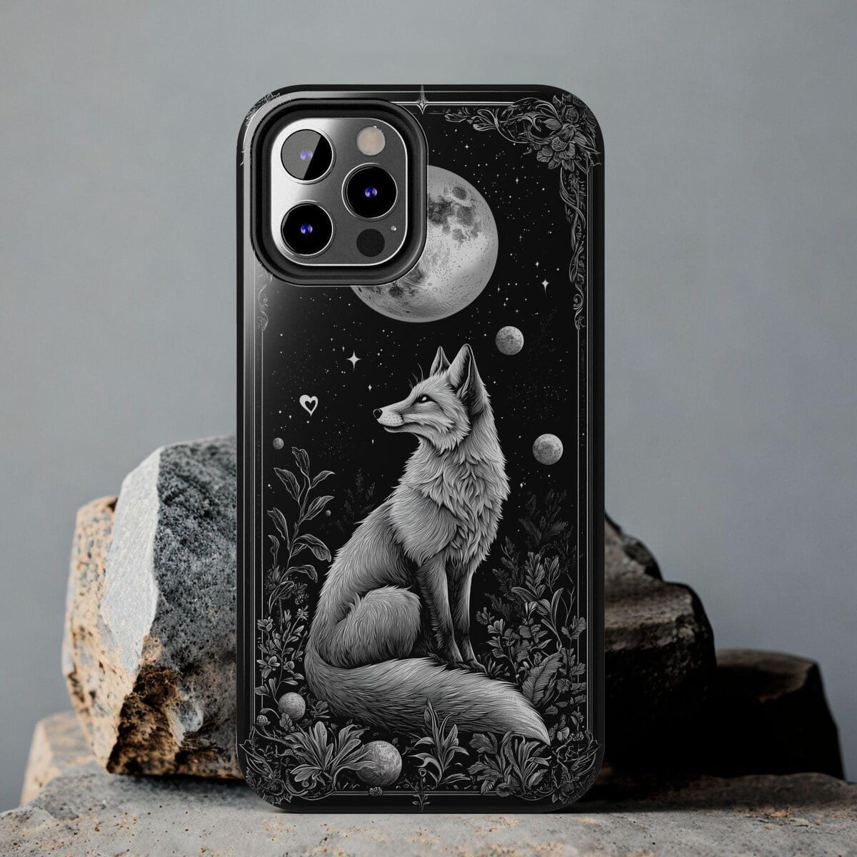 Celestial Forest Fox Full Moon Wildflower Phone Case with iPhone 17 to ...
