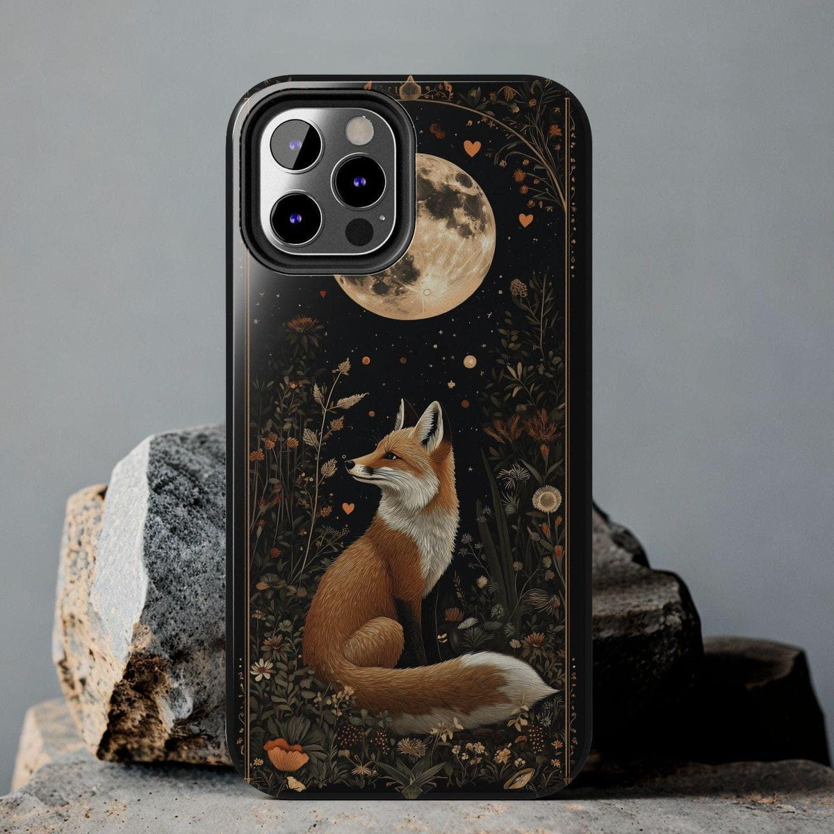 Celestial Fox Full Moon Wildflower Forest Phone Case with iPhone 17 to ...