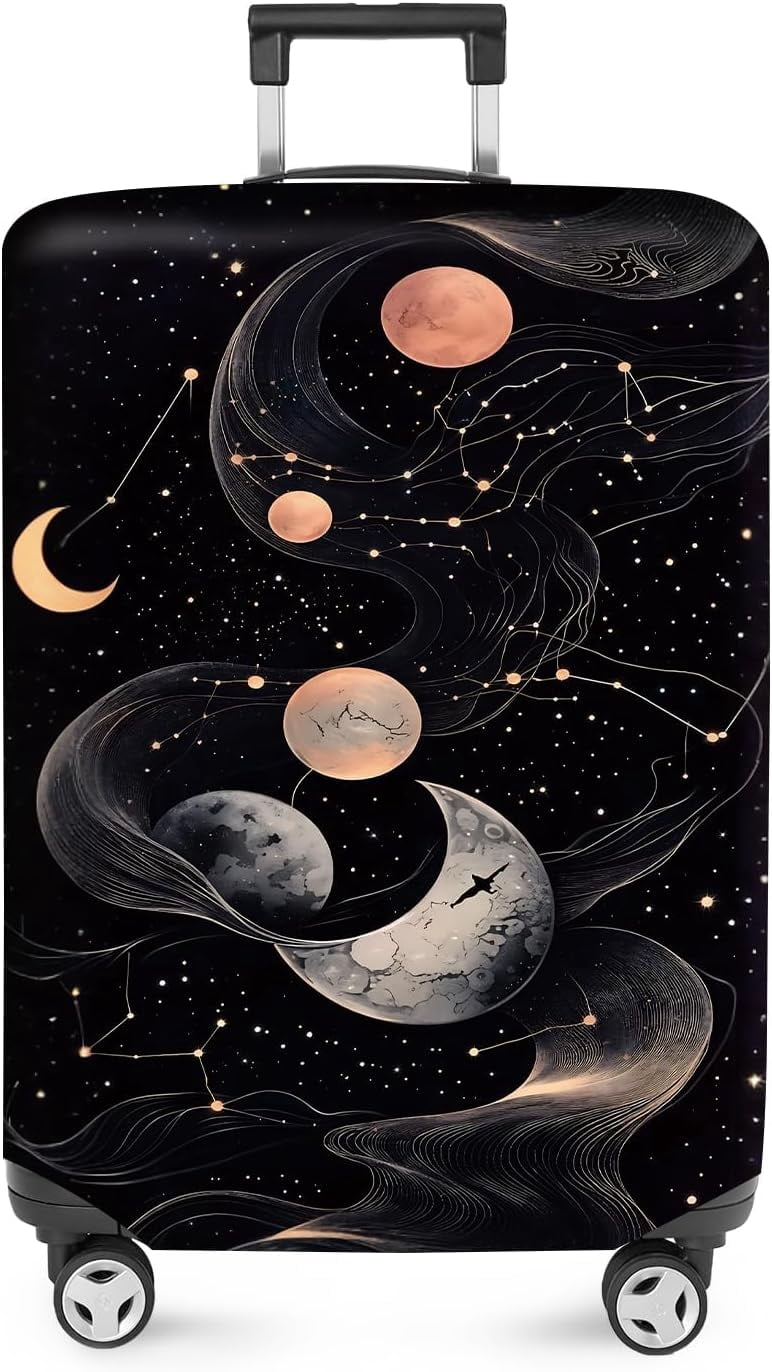 Celestial Galaxy Luggage Cover, Moon & Stars Suitcase Protector for 25 ...