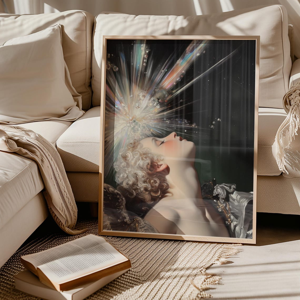 Celestial Grace The Crown Of Light, Angel Wall Art, Baroque Celestial Poster, Divine Spirit ...