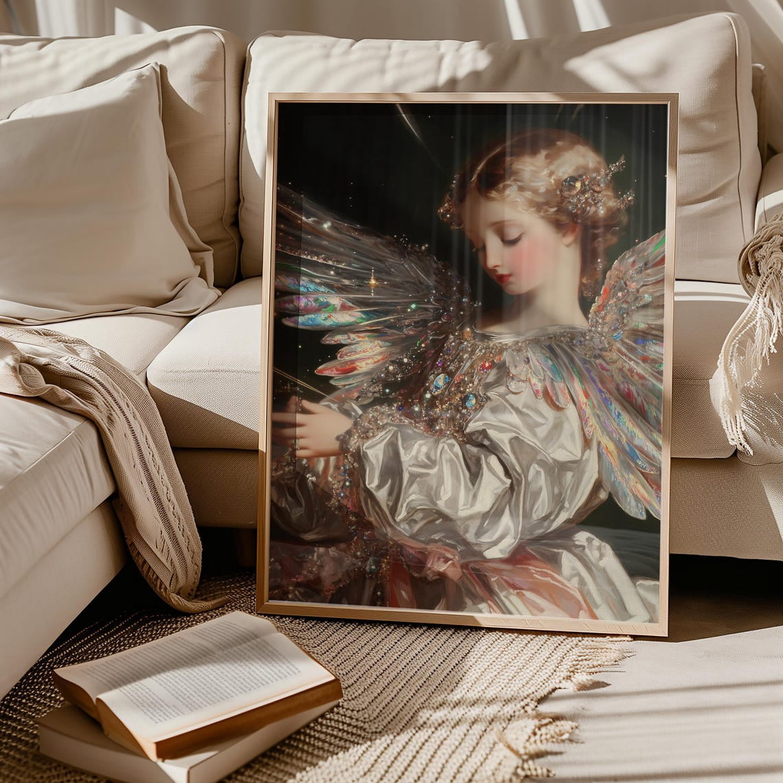 Celestial Grace Â€” The Starlit Offering, Guardian Angel Art Print ...