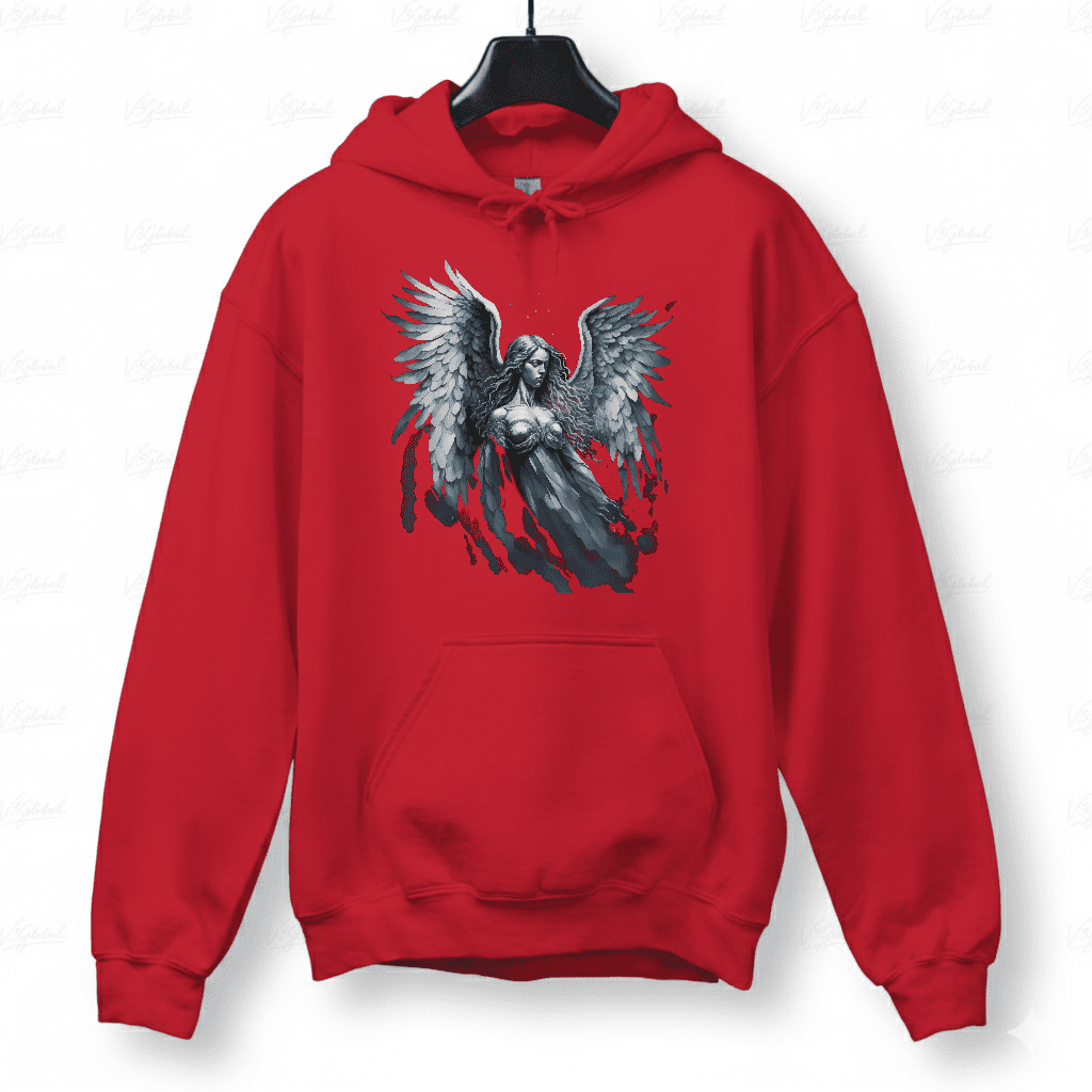 Celestial Guard Gothic Angel Fantasy Wings Dark Art Hoodie for Men & Women, up to Size 5XL ...