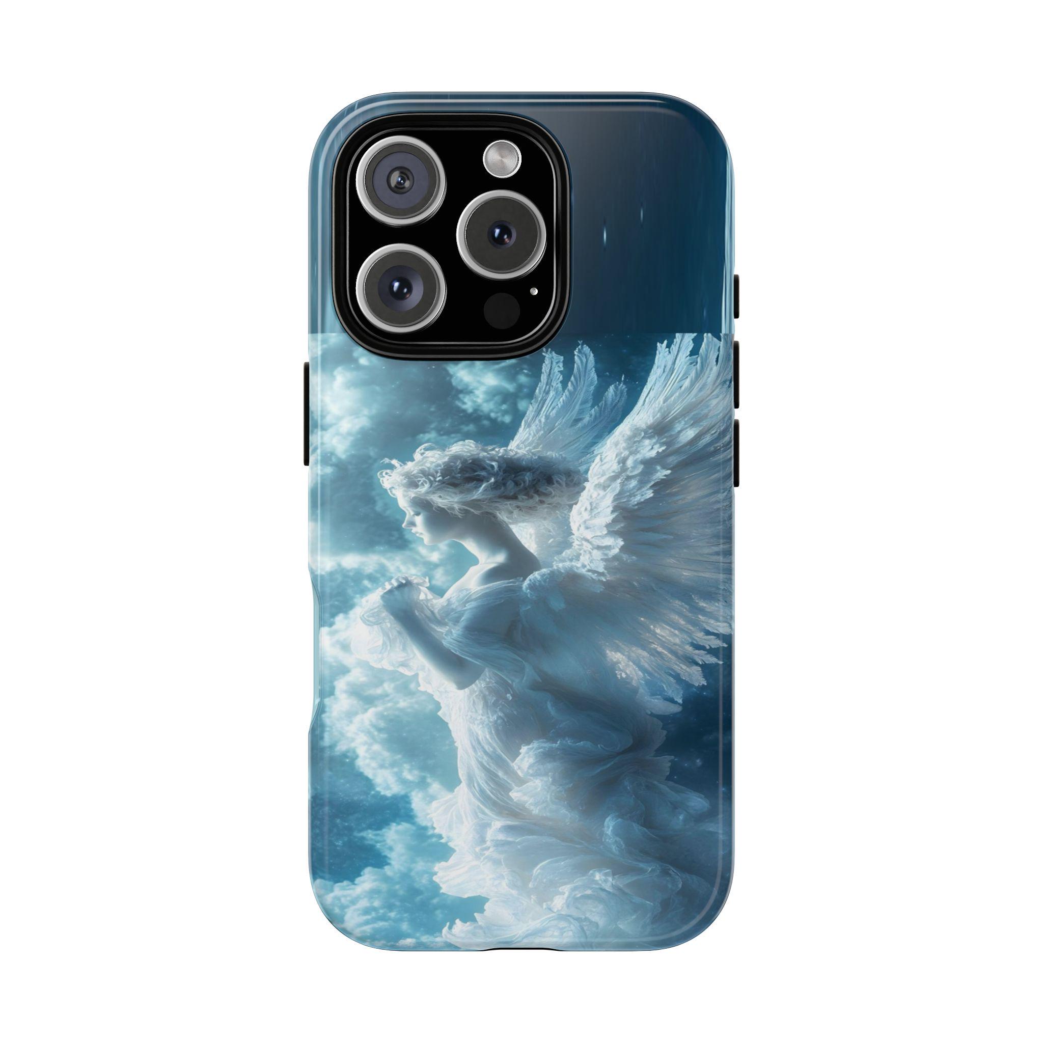 Celestial Guardian Phone Case Ethereal Winged Glow Art iPhone 17 16 15 ...