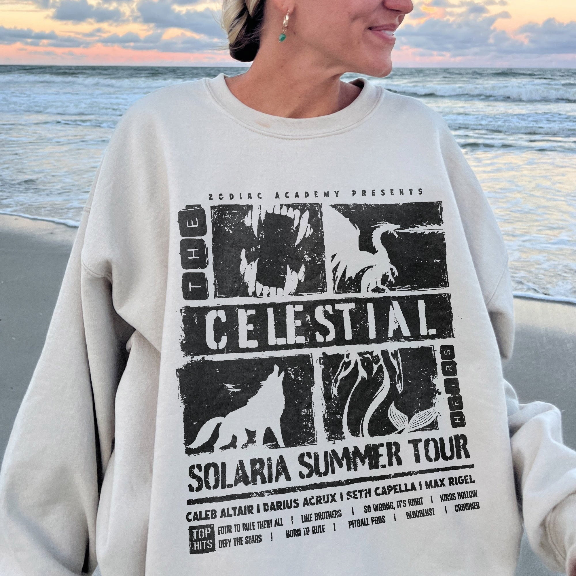 Celestial Heirs Band Sweatshirt | Zodiac Academy Darius Acrux Caleb ...