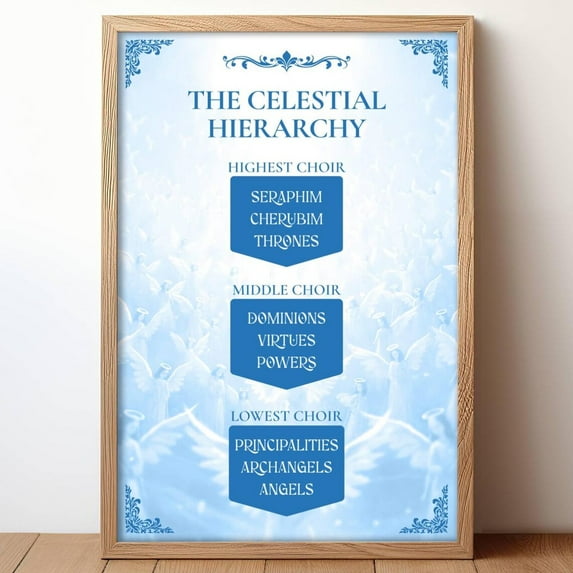 Celestial Hierarchy Infographic Nine Choirs Catholic Print #2969 ...