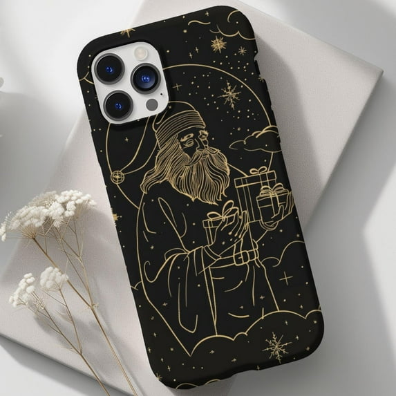 Celestial Holiday Father Christmas Moon Stars Phone Case with iPhone 17 ...