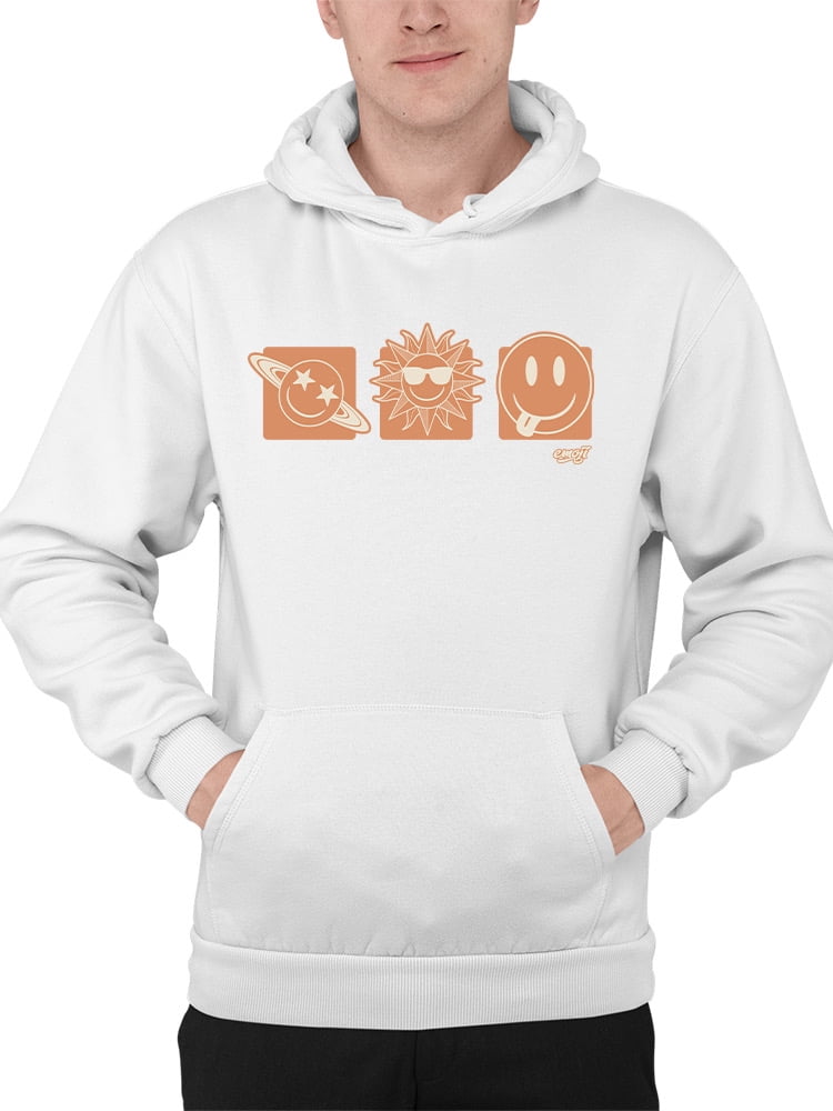 Celestial Joy Icons - Retro Cosmic Emojis Men's Hoodie - Walmart.com
